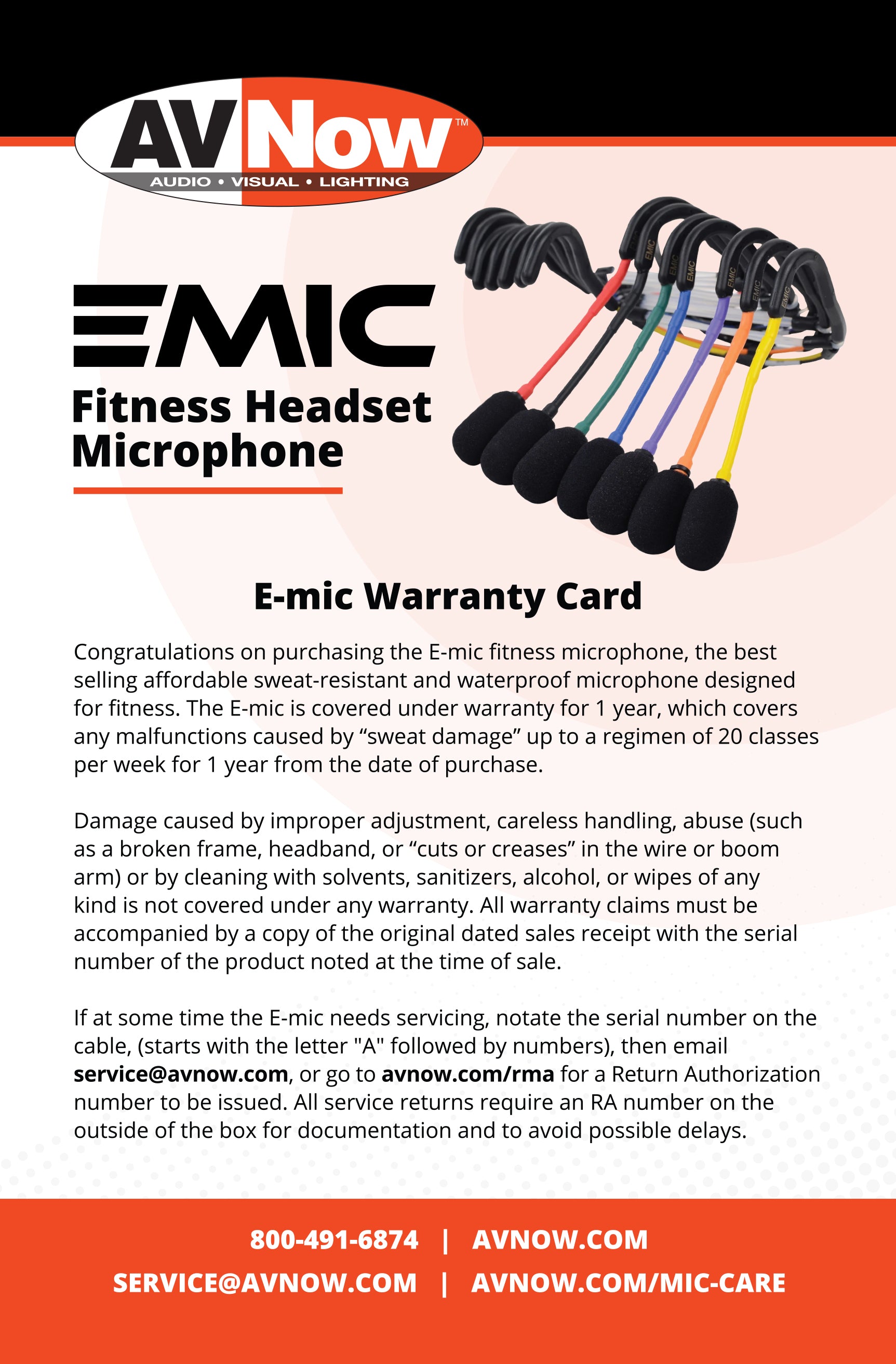 Extra Long 1/2-Inch Longer Boom E-mic Fitness Rated Headset Microphone ...