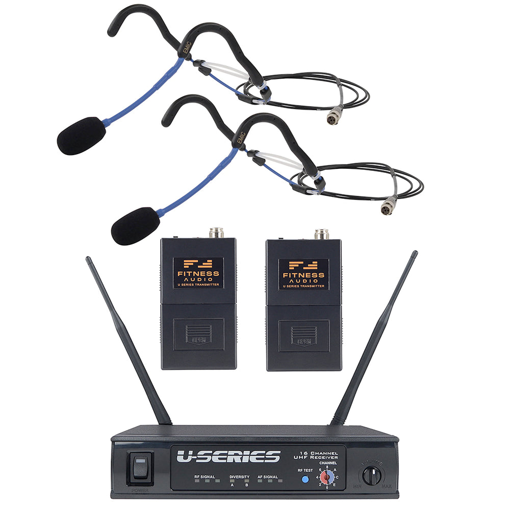 Fitness Audio Heavy-Use UHF Wireless Mic System Fitness E-mic Headset ...