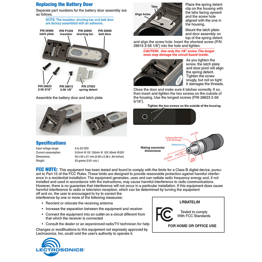 Lectrosonics Battery Eliminator and Power Supply — AV Now Fitness Sound