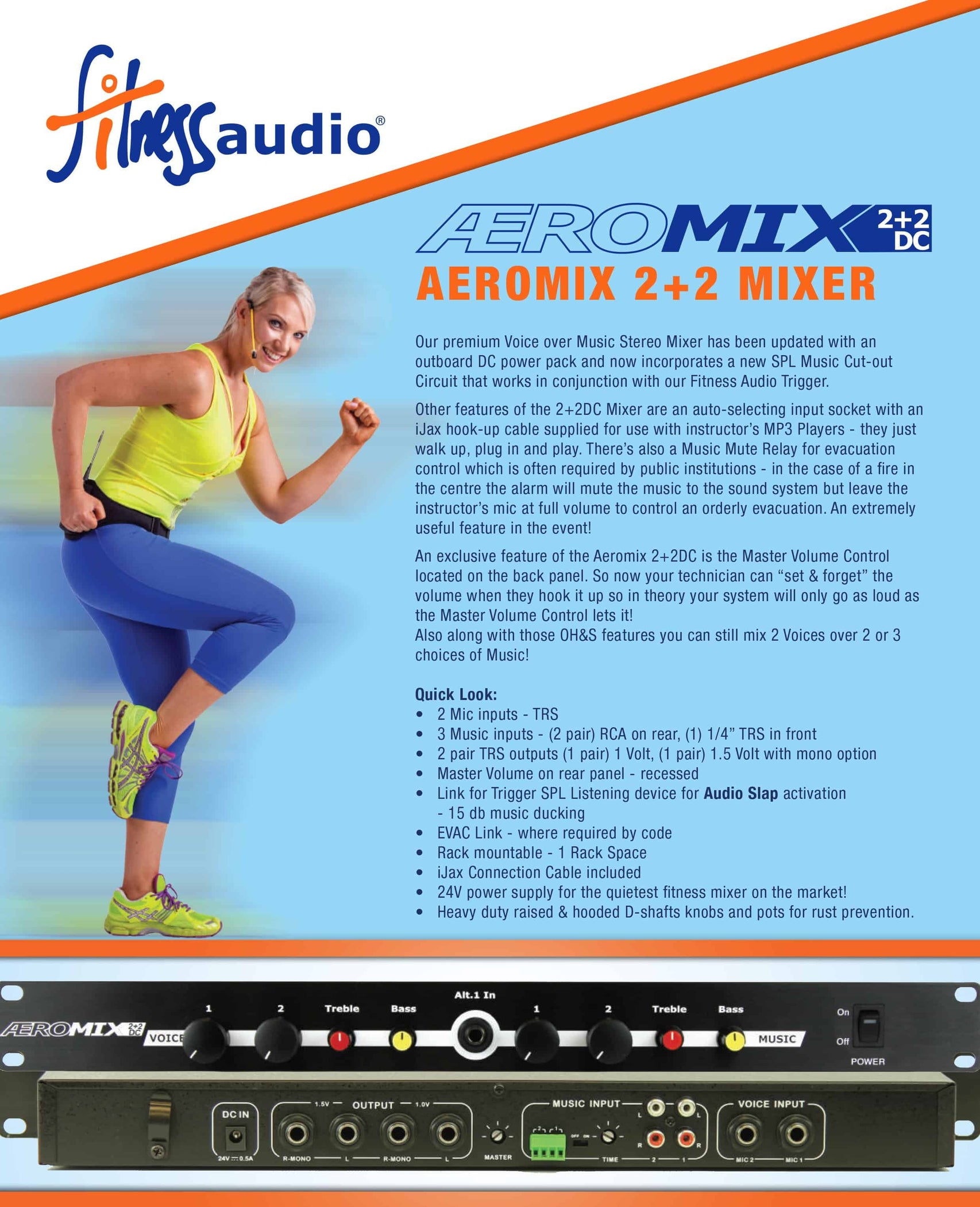 Aeromix 2+2 SE Mixer Fitness Audio for Fitness Instructors — AV Now ...