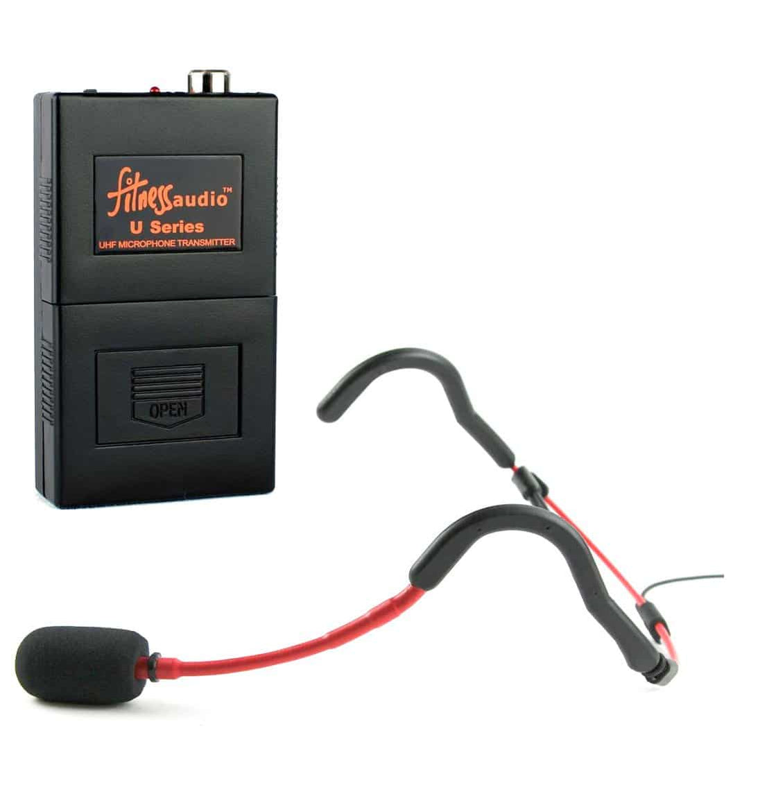 E-mic Headset and Fitness Audio UHF Microphone Transmitter Pack Bundle ...