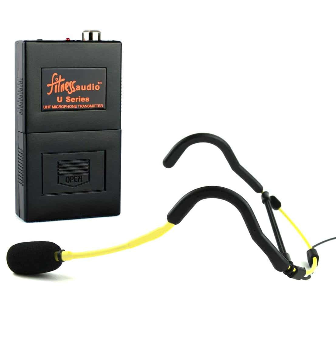 E-mic Headset and Fitness Audio UHF Microphone Transmitter Pack Bundle ...