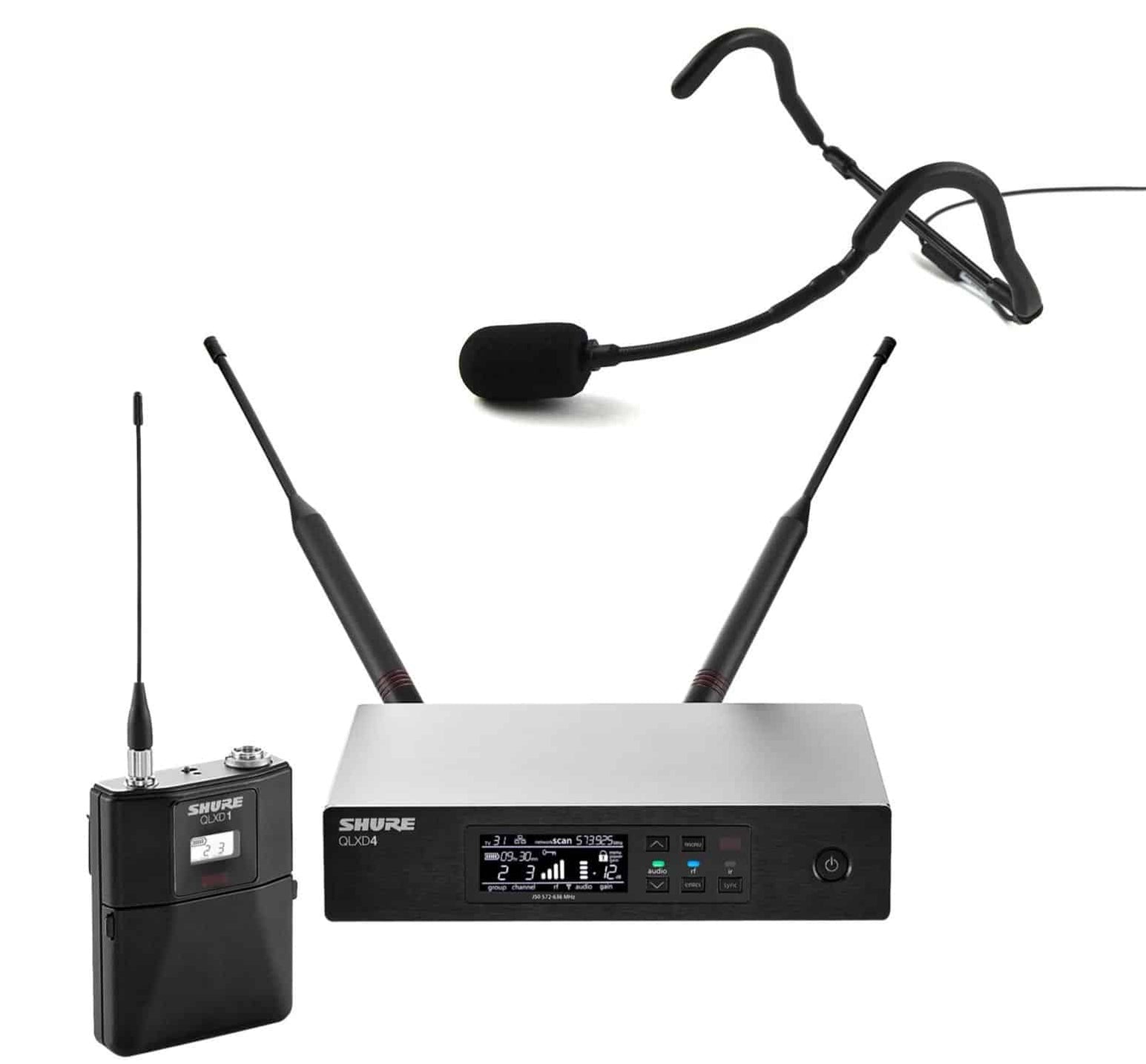 Shure QLXD Microphone System with E-mic Headset Microphone — AV Now ...